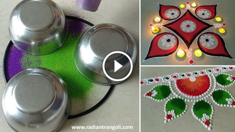 Easy and Quick Rangoli Design for Diwali/Navratri - Radiant Rangoli