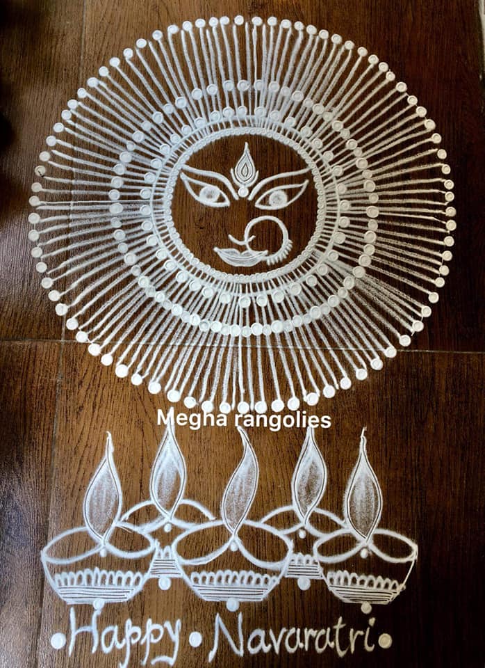 Navaratri Special Maa Durga Rangoli Designs By Megha Amol - Radiant Rangoli